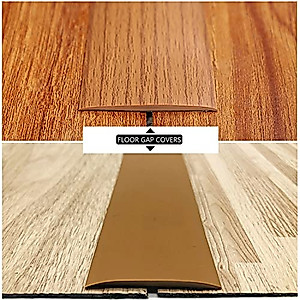 DAILISEN Self Adhesive Vinyl Flat Floor Transition Trim Strip,Wood Floor Gap Cover Strips,for Laminate,Wood to Vinyl,Door,Floor Gap Cover and Joining.Wood Grain,78.7in L x 1.57in W