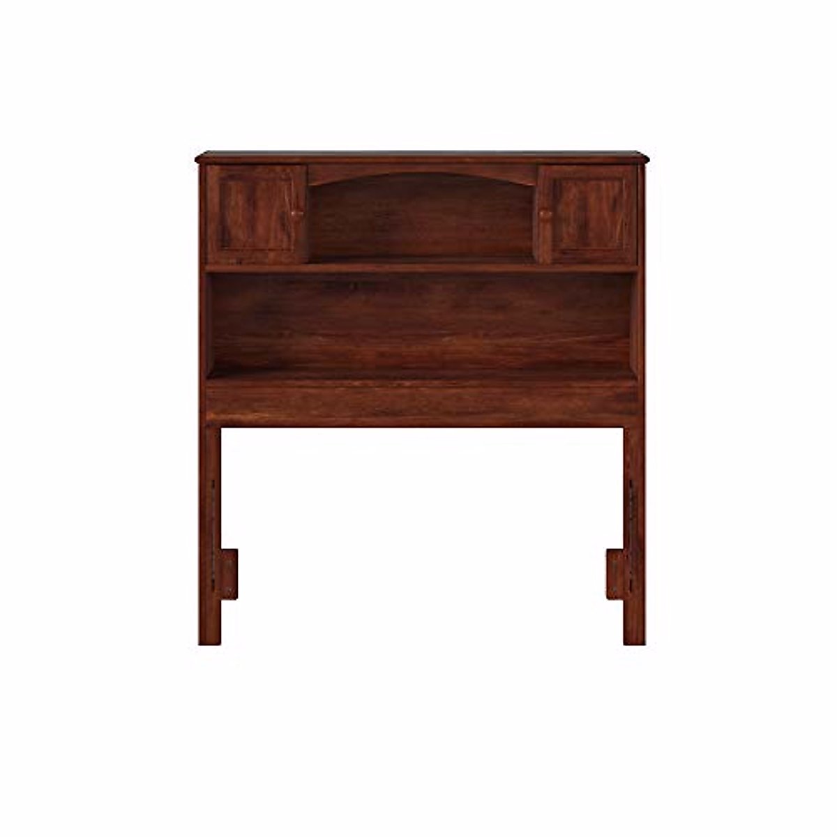 AFI Newport Twin Size Bookcase Headboard with Attachable Charger in Walnut