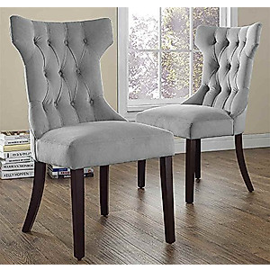 Dorel Living Clairborne Upholstered dining chair, set of 2, Gray