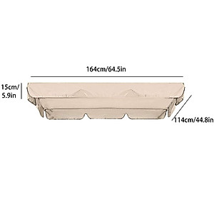 Patio Swing Canopy Waterproof Top Cover Cloth, 420D Replacement Canopy Cover for 2/3-Seater, Outdoor Sunproof Chair All Weather Protection Porch Swings