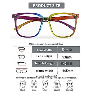DTIUGUTAE Blue Light Blocking Glasses for Women Men Anti Glare Reduce Eyeglasses Computer Oversized(Rainbow)