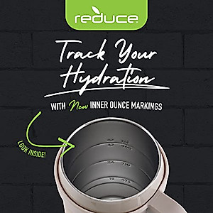REDUCE 40 oz Tumbler with Handle - Vacuum Insulated Stainless Steel Mug with Sip-It-Your-Way Lid and Straw - Keeps Drinks Cold up to 34 Hours - Sweat Proof, Dishwasher Safe, BPA Free - Sand