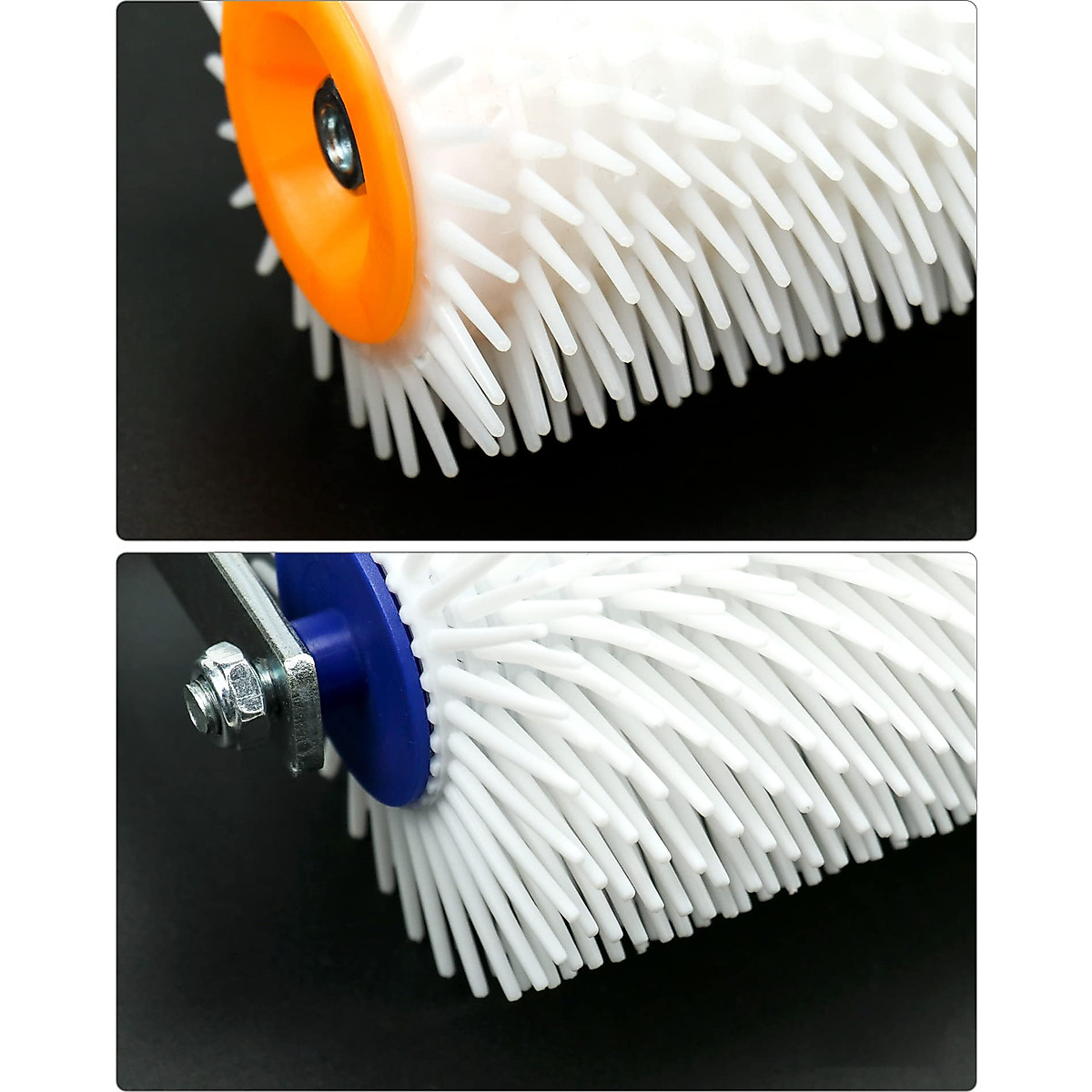 QWORK Self-Levelling Cement Tool Kit, Floor Construction Roller Spike Shoes, Epoxy Floor Paint Tool, Stainless Steel Scraper Self-Leveling Rake