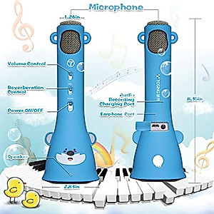 Overstock Wireless Karaoke Microphone Children's Speakers Birthday Gifts for Girls and Boys Popular Silver