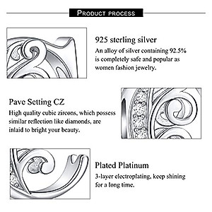 FOREVER QUEEN Initial C Charms 925 Sterling Silver Letter A-Z Charms for Snake Chain Bracelet Necklace Alphabet Beads