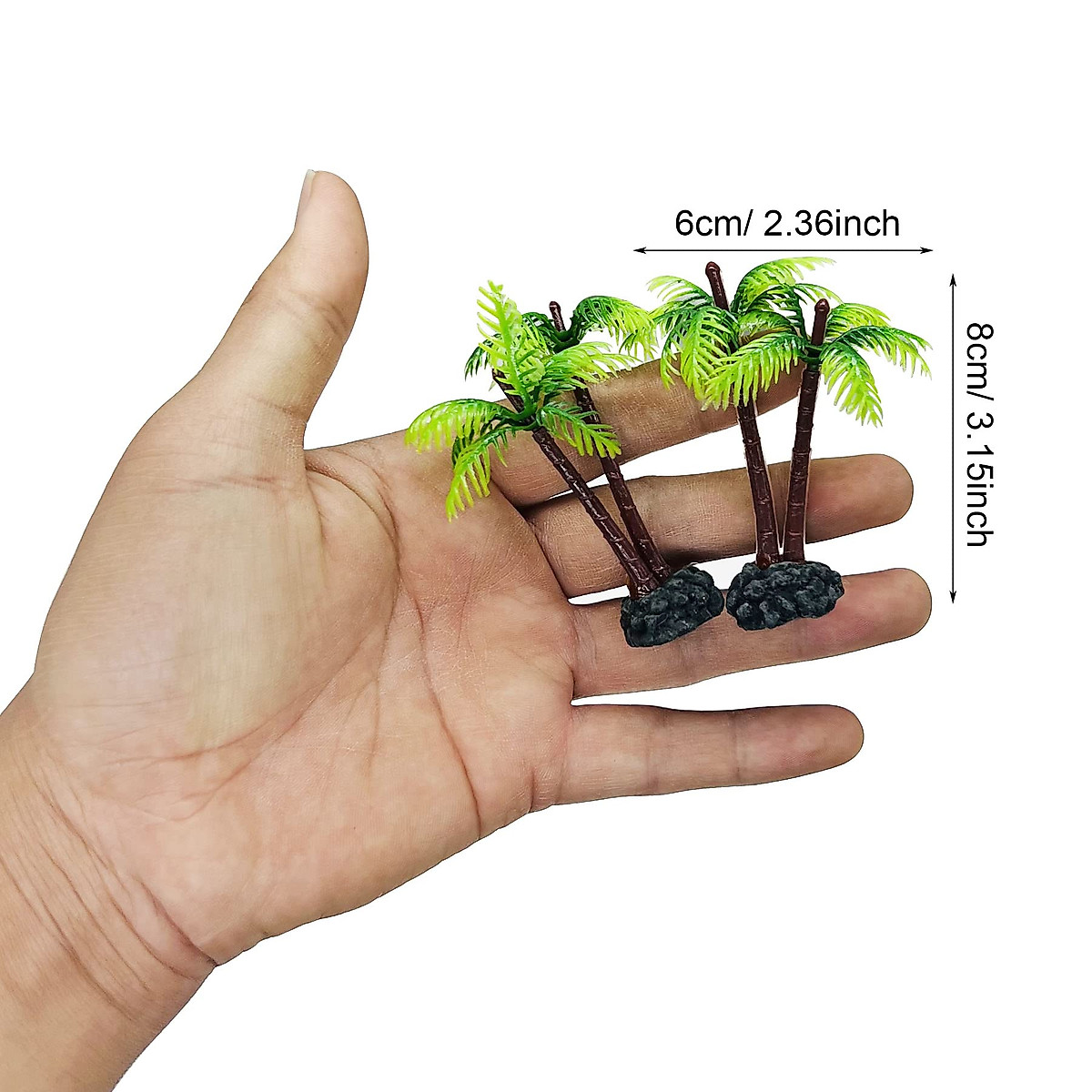 Woohome Miniature Trees Mixed Model Trees, Model Train Scenery Architecture Trees Fake Trees for Building Model, Model Scenery with No Bases for DIY Crafts (3 PCS)