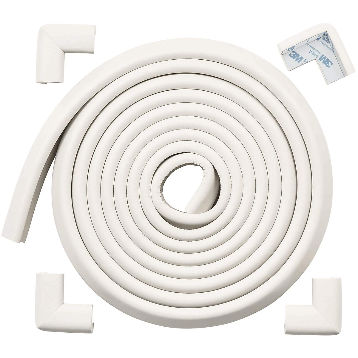 21ft Edge 4 Corners - Bundle & Save - RovingCove HeftyFit Edge Guard (6ft Edge Only, Oyster White) + RovingCove HeftyFit Edge Corner Guards (15ft Edge 4 Corners, Oyster White)