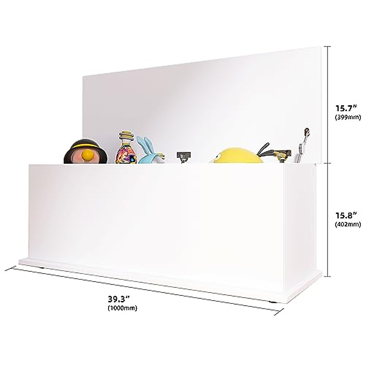 40" Storage Chest Trunk, Modern Wood Chest Kids Toy Box Organizer with Lift Top and 2 Safety Hinges Sturdy and Large Storage Trunk for any Playroom, Bedroom and Living Room