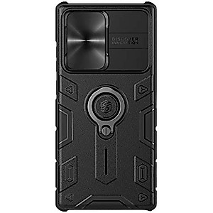 Samsung Galaxy Note 20 Ultra 5G Case with Ring Kickstand and Camera Lens Cover, CamShield Armor Shockproof PC & TPU Bumper Hybrid Protective Cover (Black,Note 20 Ultra/Note 20 Ultra 5G)