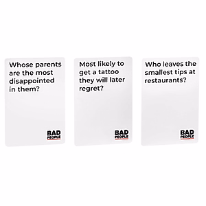 BAD PEOPLE Party Game + NSFW Expansion Set - Hilarious Adult Card Game for Fun Parties and Board Games Night with Your Group - Find Out What Your Friends Really Think of You