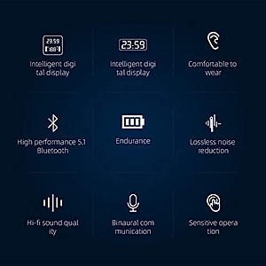  Auto Pairing Wireless Earbuds Bluetooth 5.1 in Ear Light-Weight Headphones Built-in Microphone 6d Immersive Premium Stereo Sound with Charging Case Sports Games Headset 1Pc (Black)