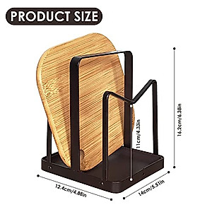 Geilihome 2PCS Pot Rack, Pan Lid Organizer, Cabinet & Countertop Cutting Board Baking Pan Holder for Cabinet Kitchen Cookware Organizer