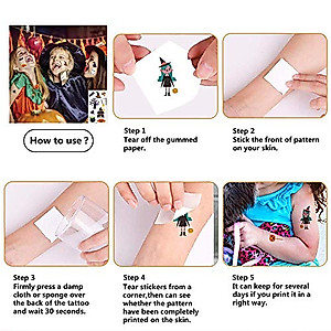 346 PCS Halloween Temporary Tattoos - CupaPlay - Pumpkin/Bats/Witch/Monster/Trick or Treat - Party Goodie Bag Stuffers Favors(33 Sheets)