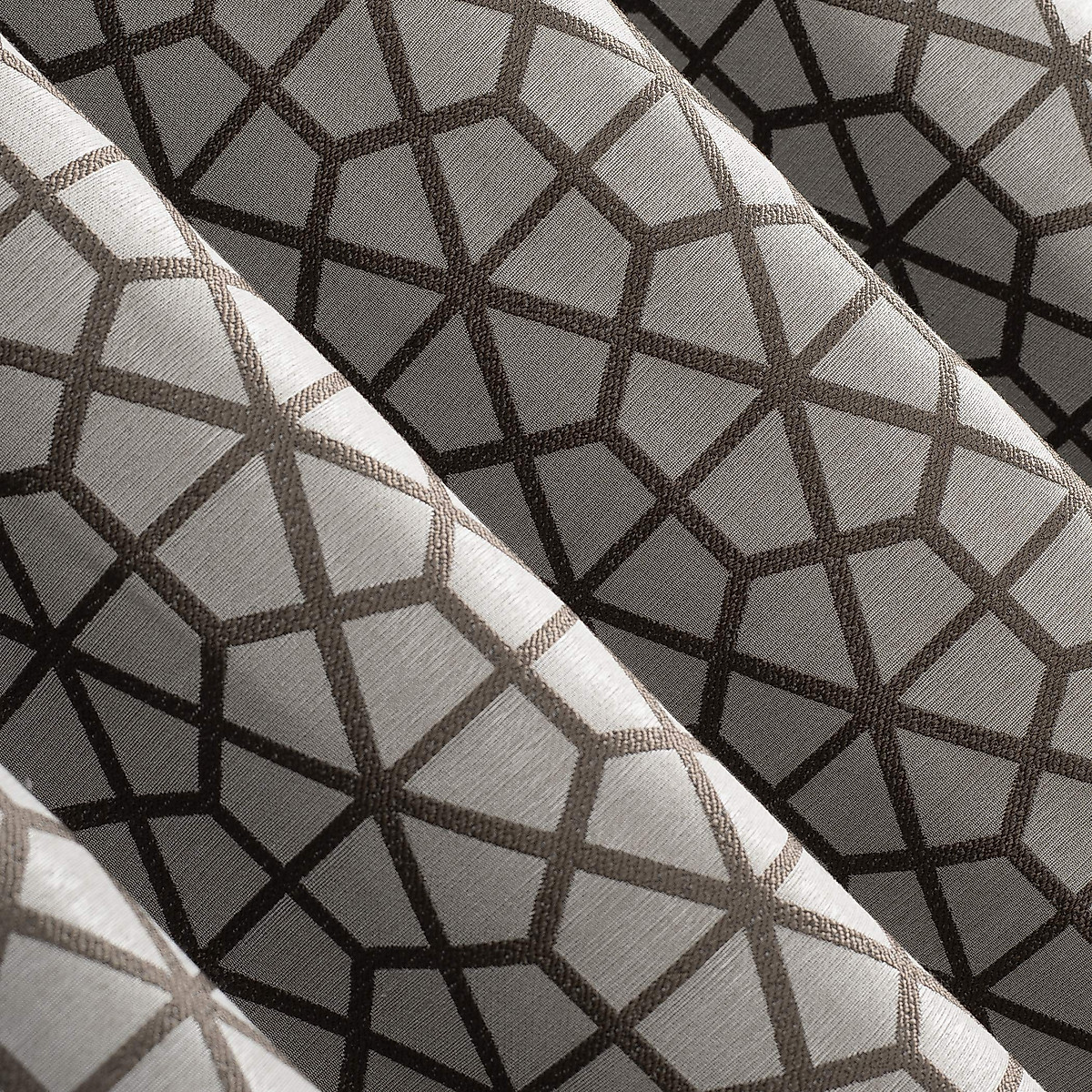 Sun Zero Verve Twill Mosaic Thermal Extreme Total Blackout Grommet Curtain Panel, 52" x 84", Cocoa Brown/Cream