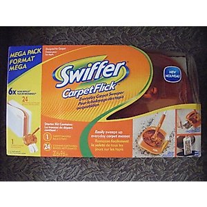 Swiffer Carpet Flick Starter Kit - 1 Carpet Sweeper - 24 Cleaning Cartridges