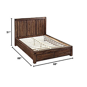 Modus Furniture Solid-Wood Bed, Queen, Meadow - Brick Brown