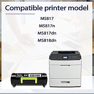 2-Pack (Black) DRA Compatible MS817 53B1H00 Toner Cartridge use Replacement for Lexmark MS817n MS817dn MS818dn MS817 Printer
