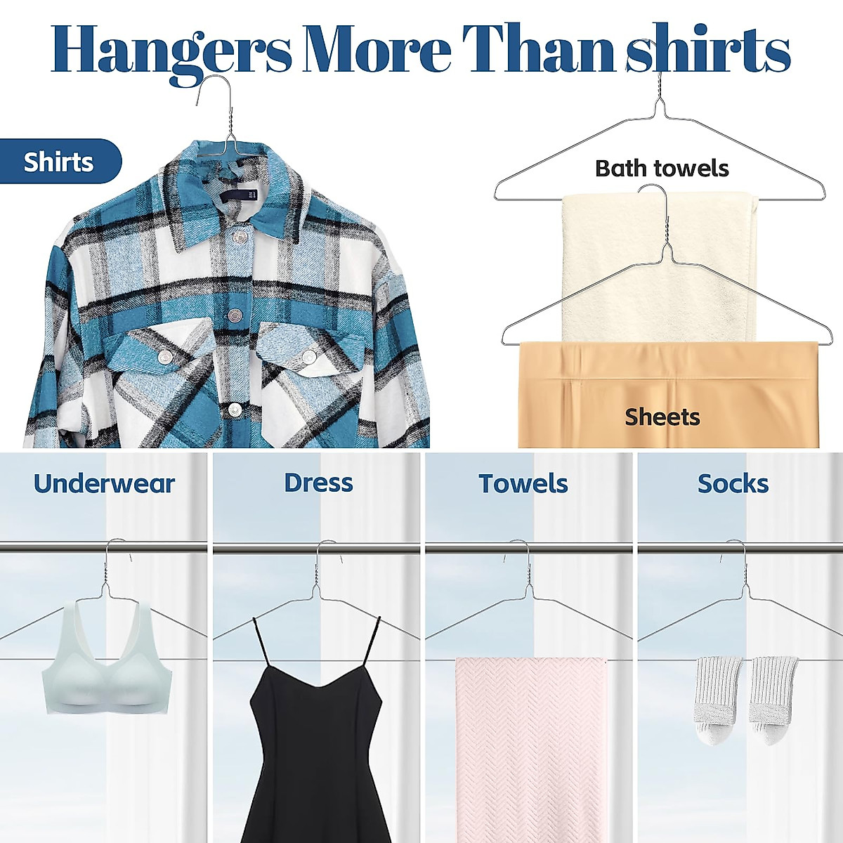 SPECILITE 18'' Wire Hangers 100 Pack, Metal Wire Clothes Hanger Bulk for Coats, Space Saving Metal Hangers Non Slip 12 Gauge Ultra Thin for Standard Size Suits, Shirts, Pants, Skirts-Silver