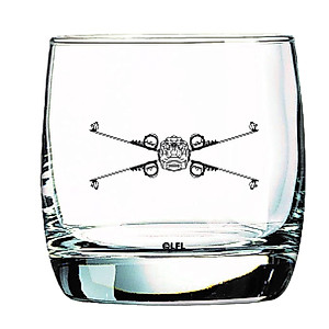 Star Wars Glass Set - X-Wing & TIE Fighter - Collectible Gift Set of 2 Cocktail Glasses - 10 oz Capacity - Classic Design - Heavy Base