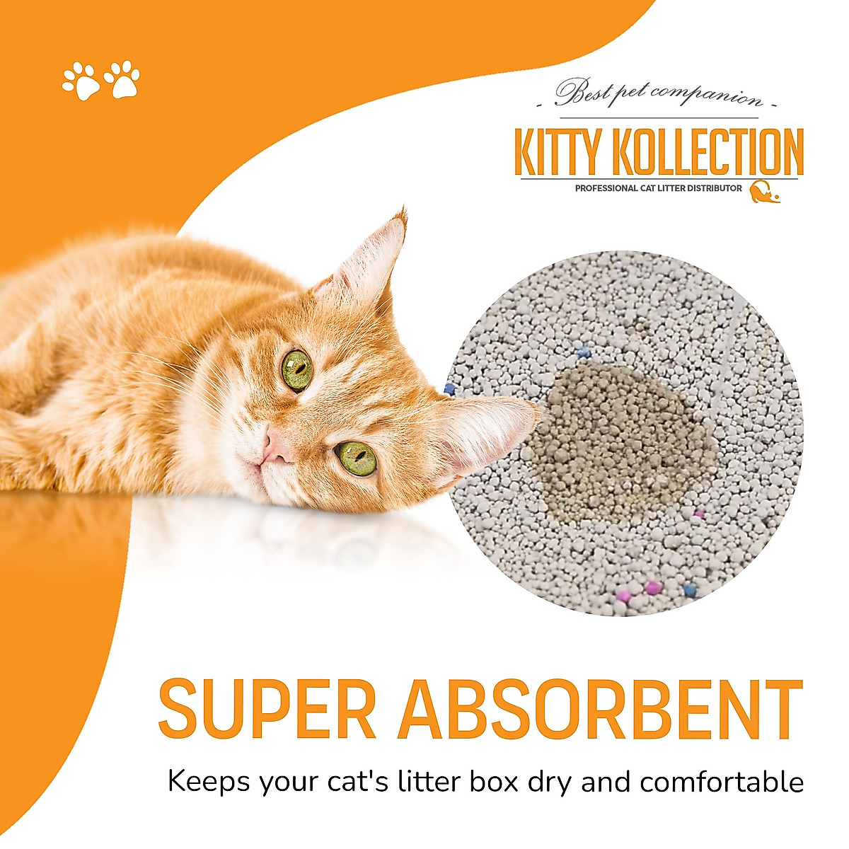 Kitty Kollection - Premium Bentonite Cat Litter, Easy-to-Clump Super Absorbent Kitty Litter with Excellent Odor Control, Toxin-&-Dust-Free Unscented Cat Litter, 5L
