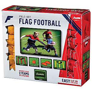 Franklin Sports Flag Football Set - 10 Player Flag Football Belts for Adult + Youth - Equipment Cones + Field Marker Included - 5 v 5 Set
