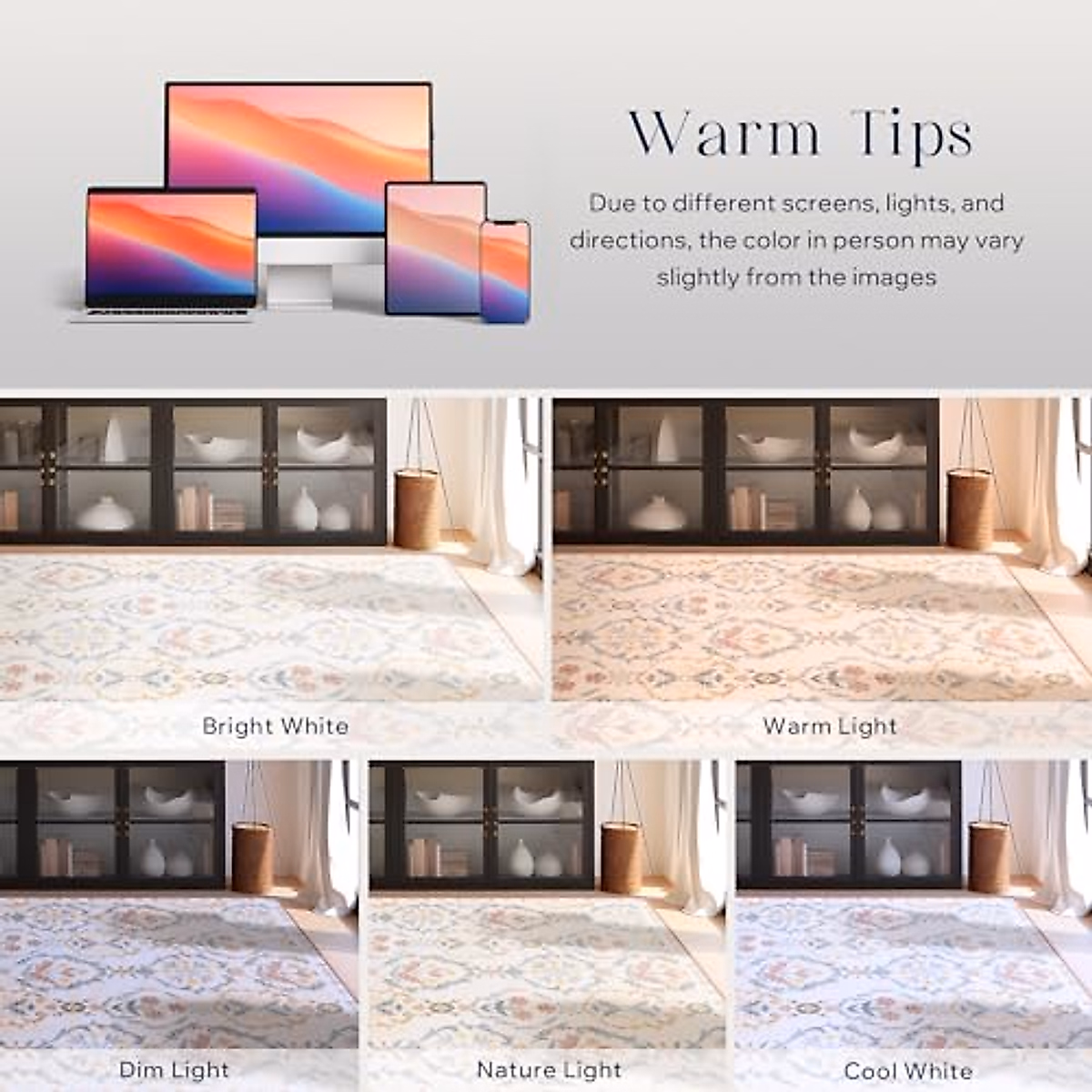 Phantoscope Hallway Runner Rug 2'x10', Washable Non-Slip Boho Rug Runner with Rubber Backing, Ultra-Thin Classic Floral Painting Stair Runner for Kitchen Entryway Bathroom Stairway, Beige Pink/Floral