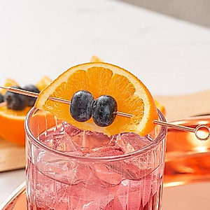 Restaurantware 4.5-inch Stainless Steel Cocktail and Martini Picks: Perfect for Professional Bars or At Home Use - Copper Plated Skewer For Fruit or Olive Garnishes - 10ct Toothpicks