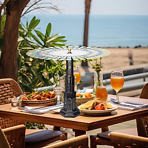 NIASIA 4pcs Food Fans for Tables Rechargeable,Retractable Food Spinner for Indoor Meals,Picnic,Party(Black)