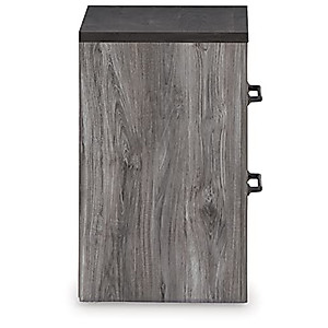 Signature Design by Ashley Bronyan 2 Drawer Nightstand, 22"W x 16"D x 25"H, Gray Plank