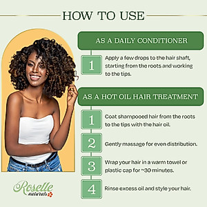 Roselle Naturals Chebe Oil for Hair Growth Made in USA 4 Fl Oz - Chebe Hair Growth Oil, Chebe Hair Grease for Stronger, Longer, Thicker Hair