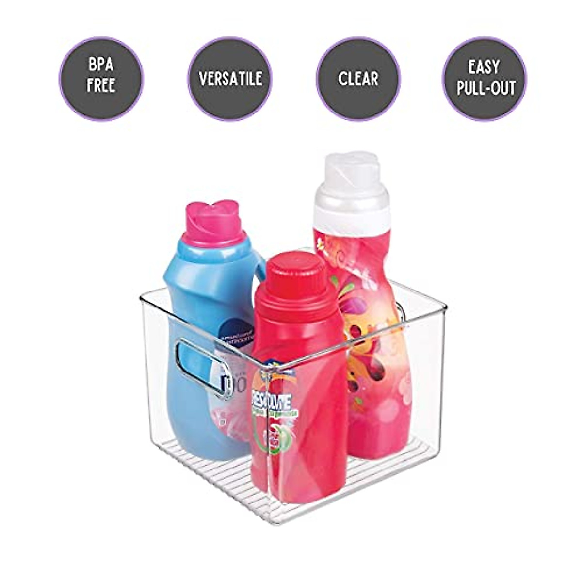 Soko Design 2-Pack Clear Plastic Storage Bins, Storage Container For Pantry | Clear Storage Containers, Stackable Storage Bins | Plastic Storage Bins for Pantry, Fridge Container…