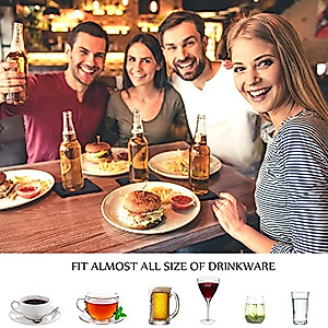 36 Pieces Black Slate Coasters Bulk with Holder Square Stone Coasters for Drinks 4 Inch Rustic Handmade Bar Coasters Set with Anti Scratch Bottom for Coffee Home Table Kitchen