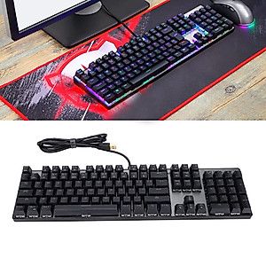Byged Mechanical Keyboard, 104 Keys RGB Keyboard Wired PC Gaming Keyboard Durable Mechanical USB Keyboard with Blue Switch, for Desktop Laptop