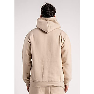 Blank Knights Men's Hooded Sweatshirt Plain Blank Casual Soft Brushed Fleece Hoodie, Sand, Medium
