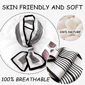 Dailyacc Hair Scarf for Women Fashion Silky Satin Headscarf Wrap Breathable Lightweight Neck Scarves For Handbag Accessories（Long 59"*5.9"