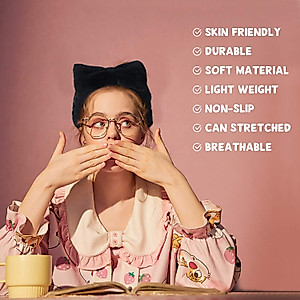 SINLAND Spa Facial Headband Bow Hairband for Women and Girls Facial Makeup and Washing Face Elastic Head Wrap for Sports Yoga Shower 3Pack Black