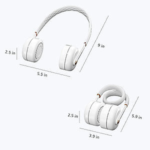 Comfier Portable Neck Fan,Hands Free Bladeless Personal Fans,Rechargeable Usb Fan,3 Speeds 360° Cooling, Wearable Personal Neck Fan for Women,Men,Kids,LED Lights,for Office Travel Outdoor Sports