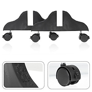 SEWACC 2pcs Plastic Room Divider Stand Folding Privacy Screen with Wheels Screen Panel Feet Screen Partition Base Support Holder Bracket for Home Office Black