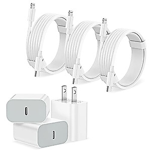 iPhone Charger Fast Charging【Apple MFi Certified】 3Pack USB-C Wall Charger Block with 6FT USB C to Lightning Cables for iPhone 14/14 Pro/14Pro Max/13/13 Pro/12/12 Pro/12 Pro Max/11/Xs Max/XR/X