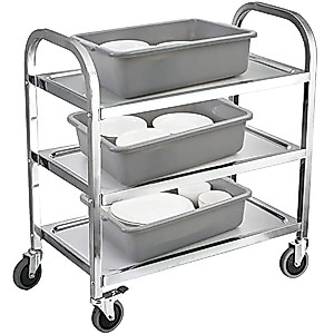 Jandson Gray Commercial Bus Tubs, 4 Pack Small Dish Pan Basin Plastic (8 L)