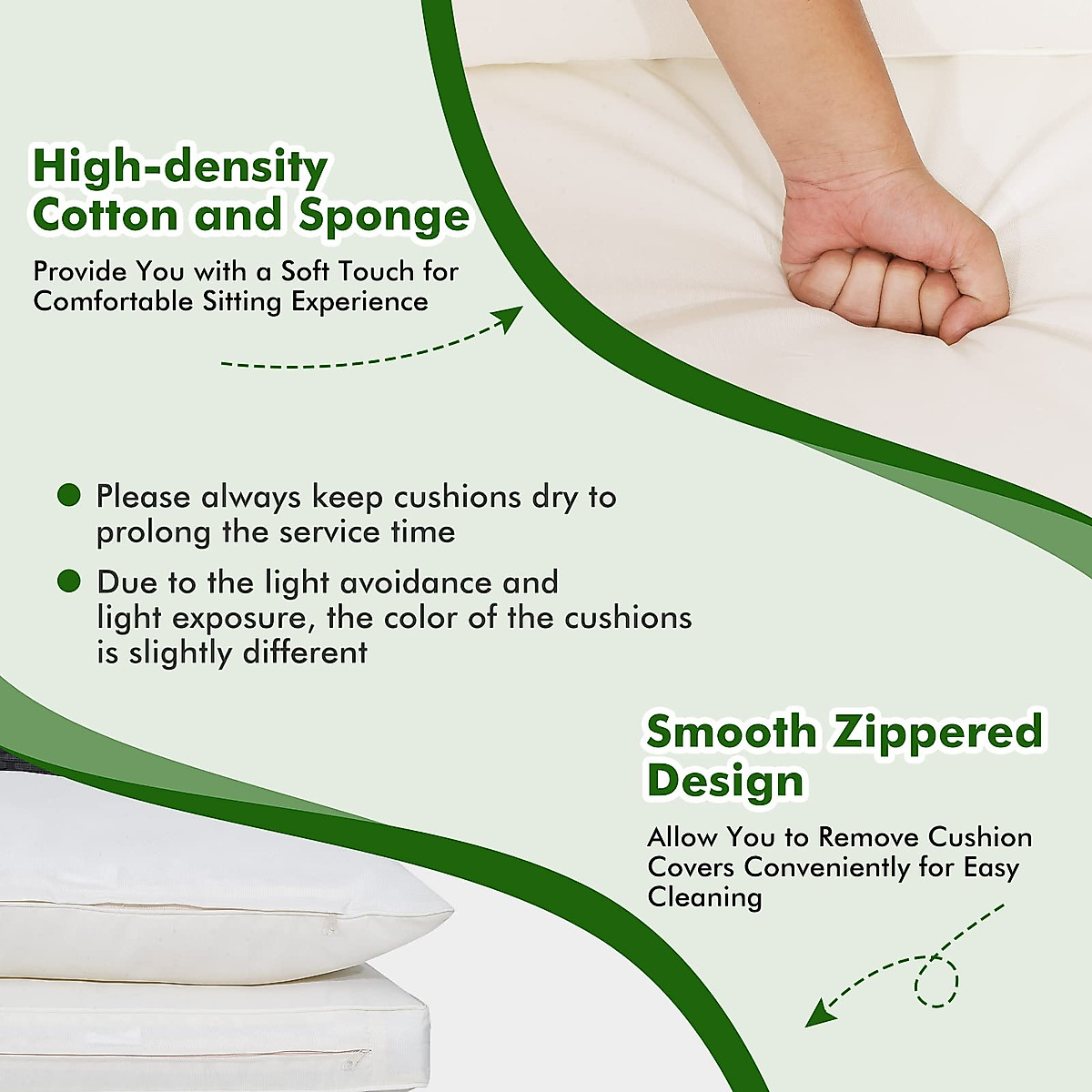 Tangkula 5 Piece Outdoor Patio Furniture Set, Patiojoy PE Wicker Conversation Set with Solid Acacia Wood Tabletop and Soft Cushions, Patio Sectional Sofa Furniture Set for Garden, Poolside (Off White)