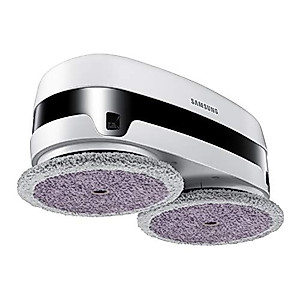 SAMSUNG Jetbot Mop, Cordless Robot Floor Cleaner, Wet Cleaning w/ Dual Spinning Pads, Smart Sensor to Clean Tile, Vinyl, Laminate, Hardwood Floors, Long Battery Life, VR20T6001MW, White