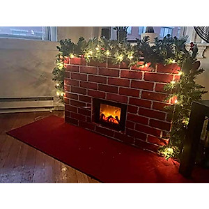 Fireplace Lanterns Decorative Flameless Portable Led Lantern Battery Operated and USB Operated 6 Hours Timer Included Indoor/Outdoor(No Heater Function Black Rectangle Size:11x4.7x8 Inch)