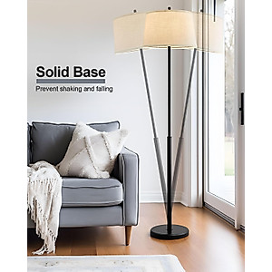 Oneach 61.75" Arch Floor Lamp for Living Room LED Tall Standing Light Black