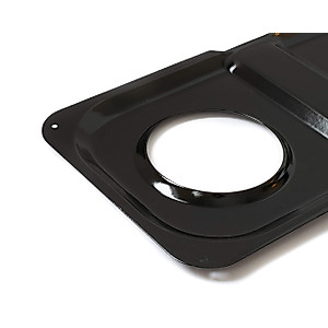 Range Kleen 1-Piece Drip Pan, Style K fits rectangle burner Gas Ranges Amana, GE, Hotpoint, Kenmore, Magic Chef, Maytag, Black Porcelain