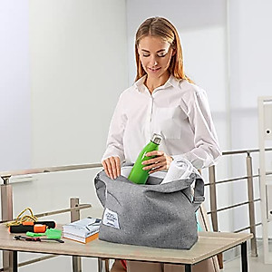 2 Pieces Large Size Canvas Shoulder Bag Casual Crossbody Handbag Travel Shopping Crossbody Bag Wide Strap Hippie Tote Bag (Black, Light Grey)