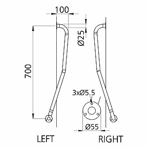 NRS Healthcare Newel Post Grab Rail Right Handed