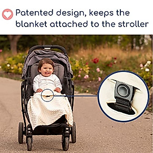 Non-Slip Stroller Blanket - Stays in Place, Off The Floor, Out of Stroller Wheels. Light Spring Soft Cream Baby Blanket for Infant and Toddlers, Universal Fit for All Strollers and Car Seat