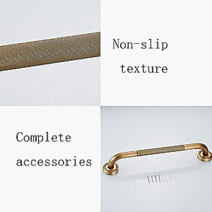 CRODY Bath Wall Attachment Handrails Grab Bar Railsbrass Grab Bar with Anti-Slip Textured Grip,Elderly Shower Safety Commode Handrail,Toilet Wall Mounted Towel Rack, Home Bathroom Support Bar