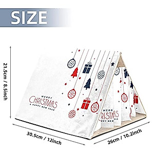 enheng Small Pet Hideout Merry Christmas Ornaments-01 Hamster House Guinea Pig Playhouse for Dwarf Rabbits Hedgehogs Chinchillas